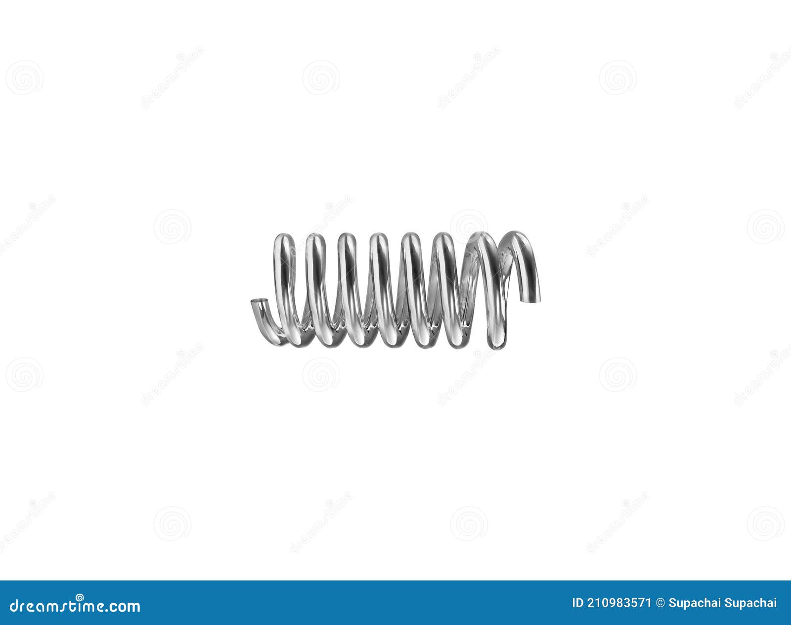 Silver Color Coil Spring Isolated Over White Background. 3D Render ...