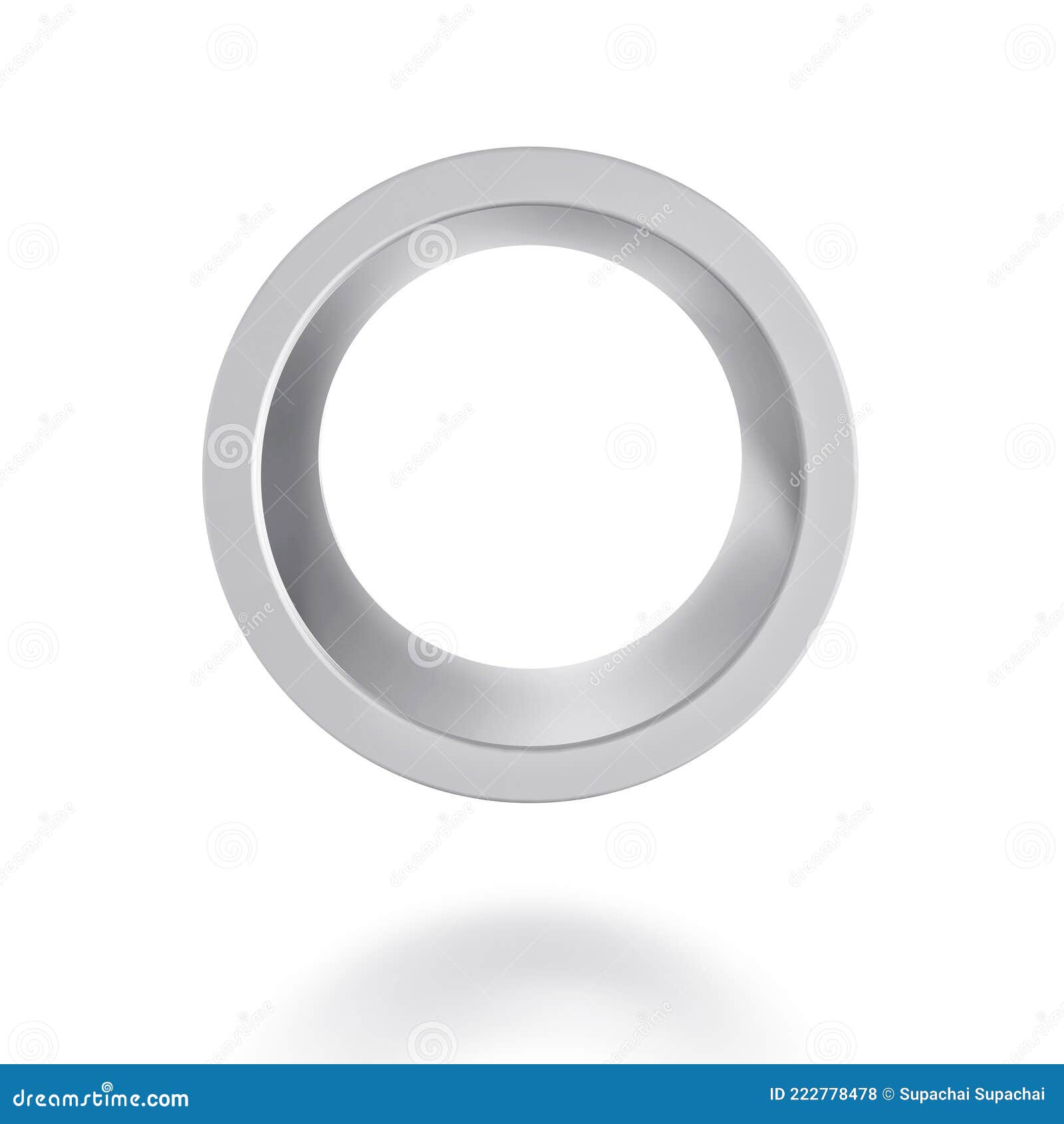 Silver Color 3d Ring Isolated on White Background. 3D Render Stock ...