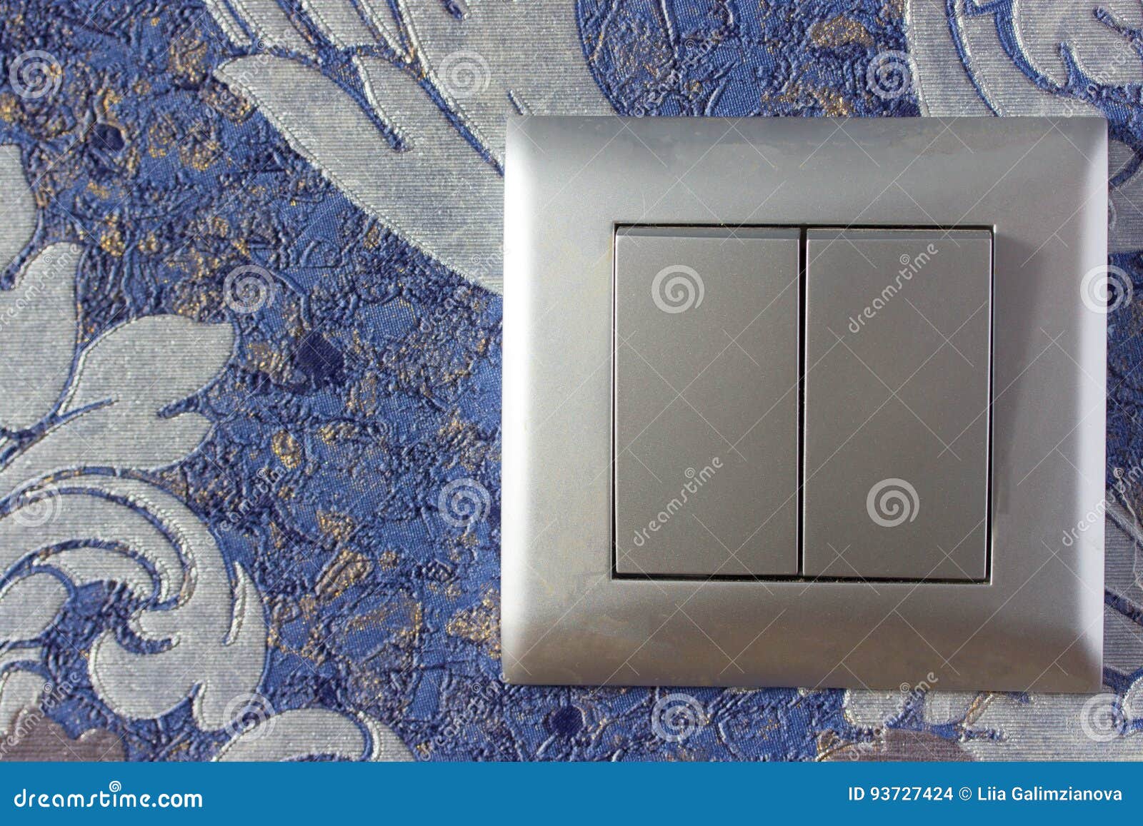 Silver color light swith stock photo. Image of modern - 93727424