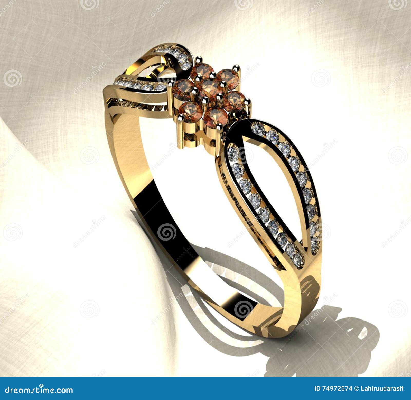 Silver Color Ring with Diamonds Stock Photo - Image of designer, gift ...