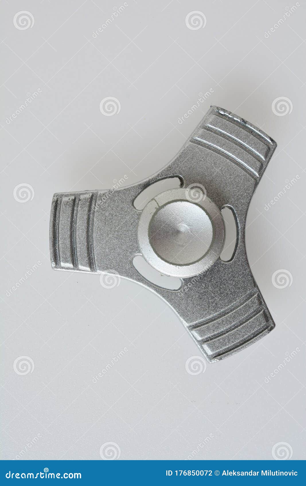 Silver Colored Fidget Spinner Top View Stock Photo - Image of ...