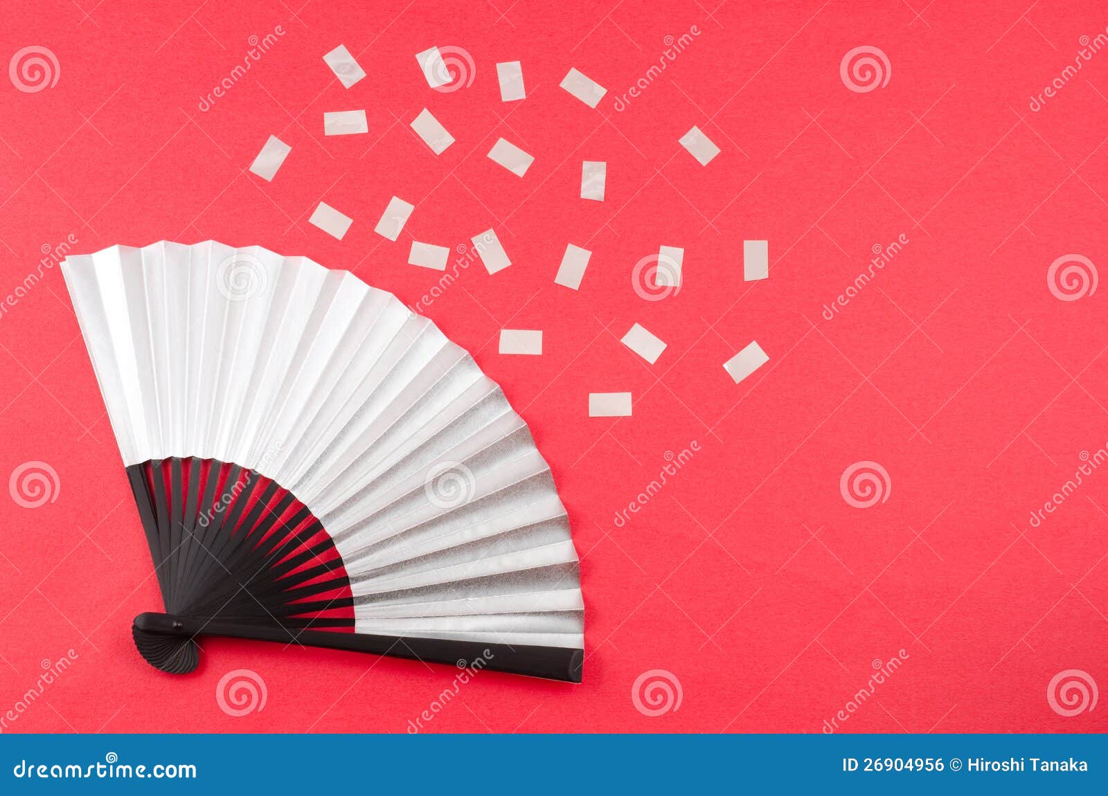 Silver Colored Folding Fan and Confetti Stock Photo - Image of vivid ...