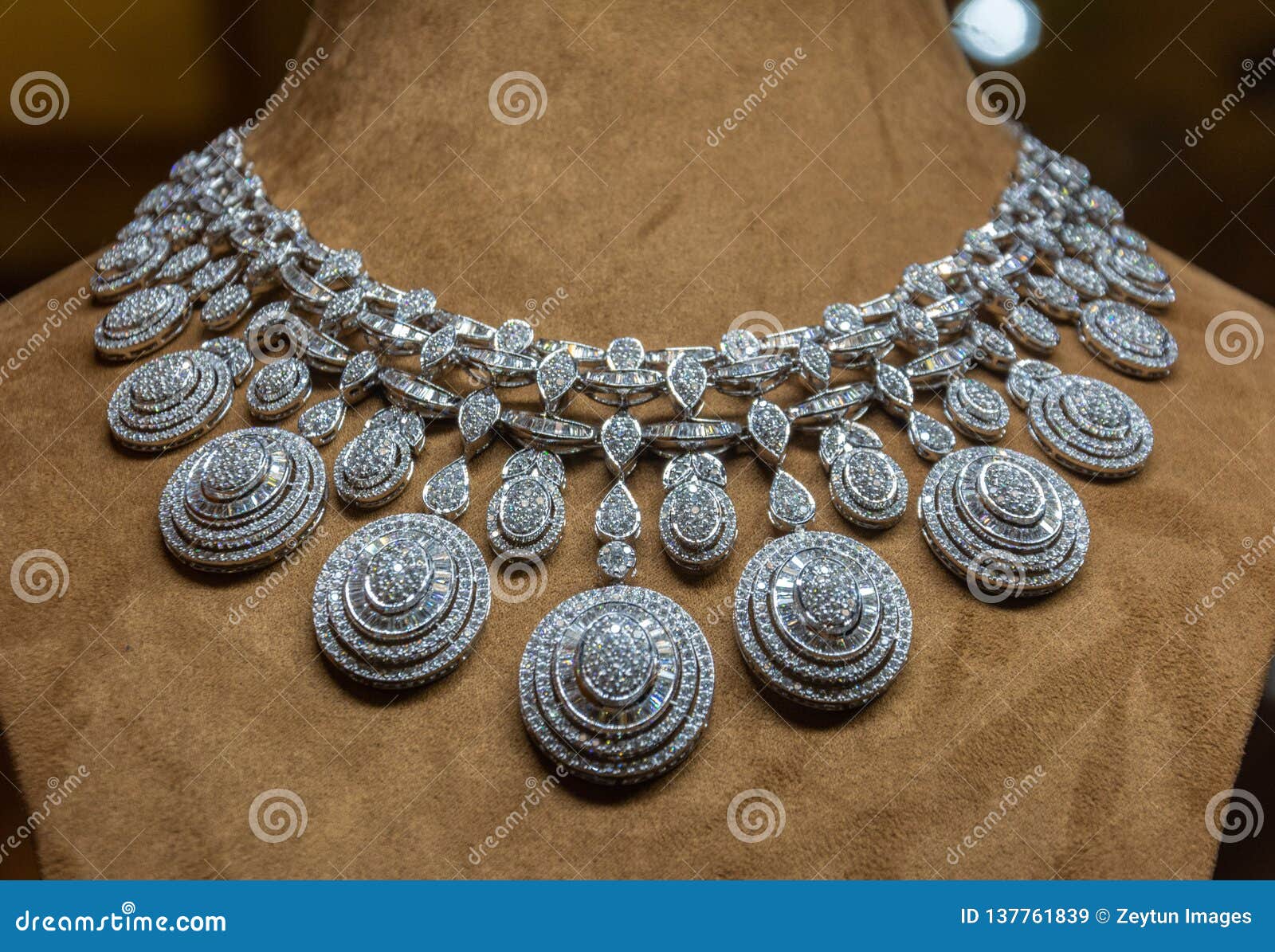 Beautiful Silver-colored Necklace Stock Image - Image of article ...