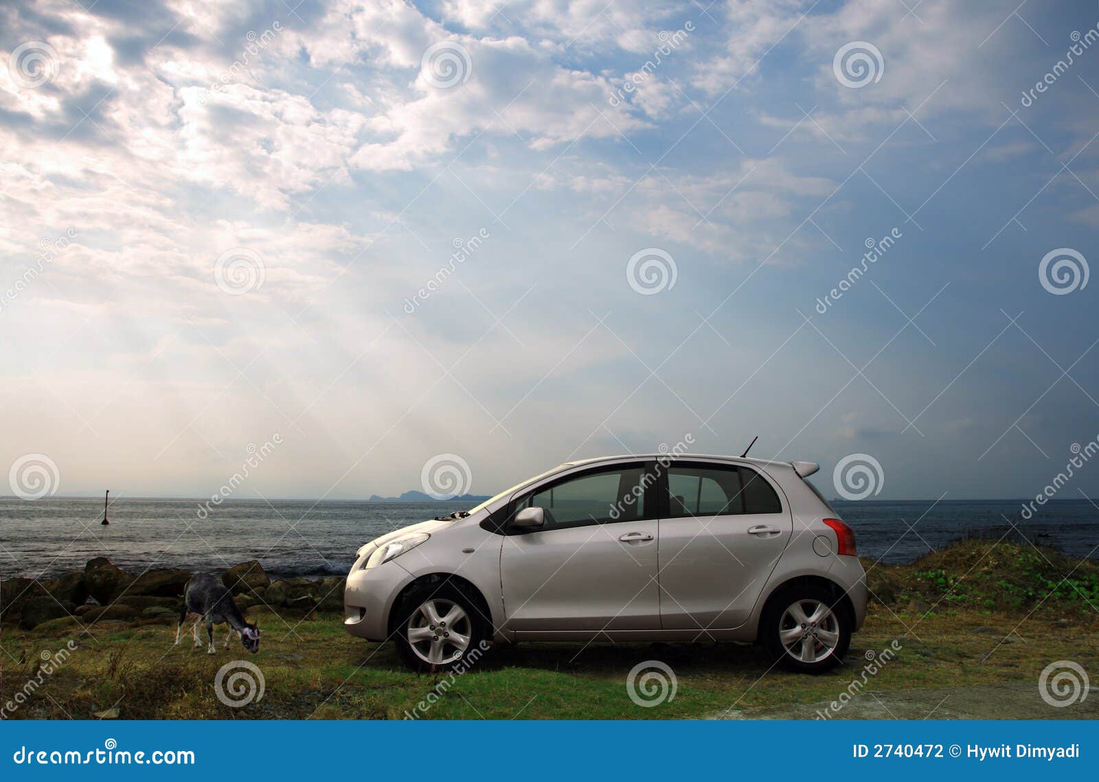 Silver Compact Car stock photo. Image of nature, modern - 2740472