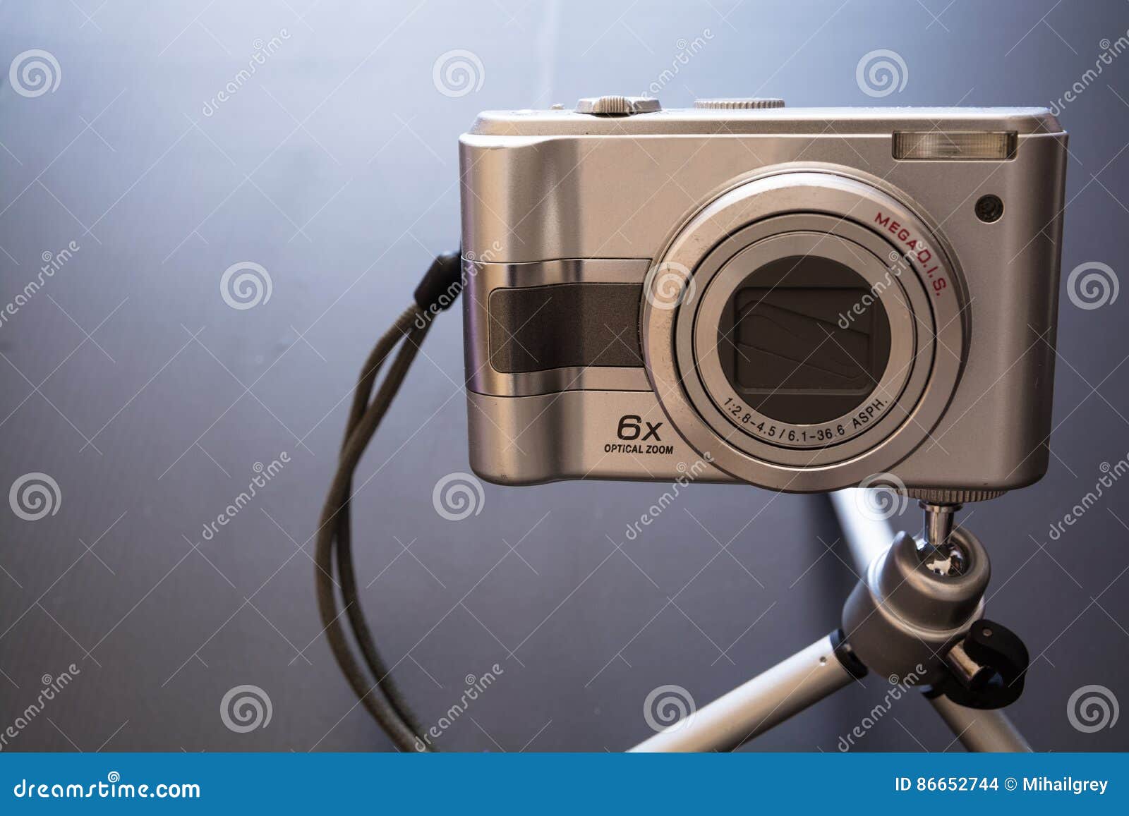 Silver Compact Digital Photo Camera. Stock Photo - Image of photograph ...