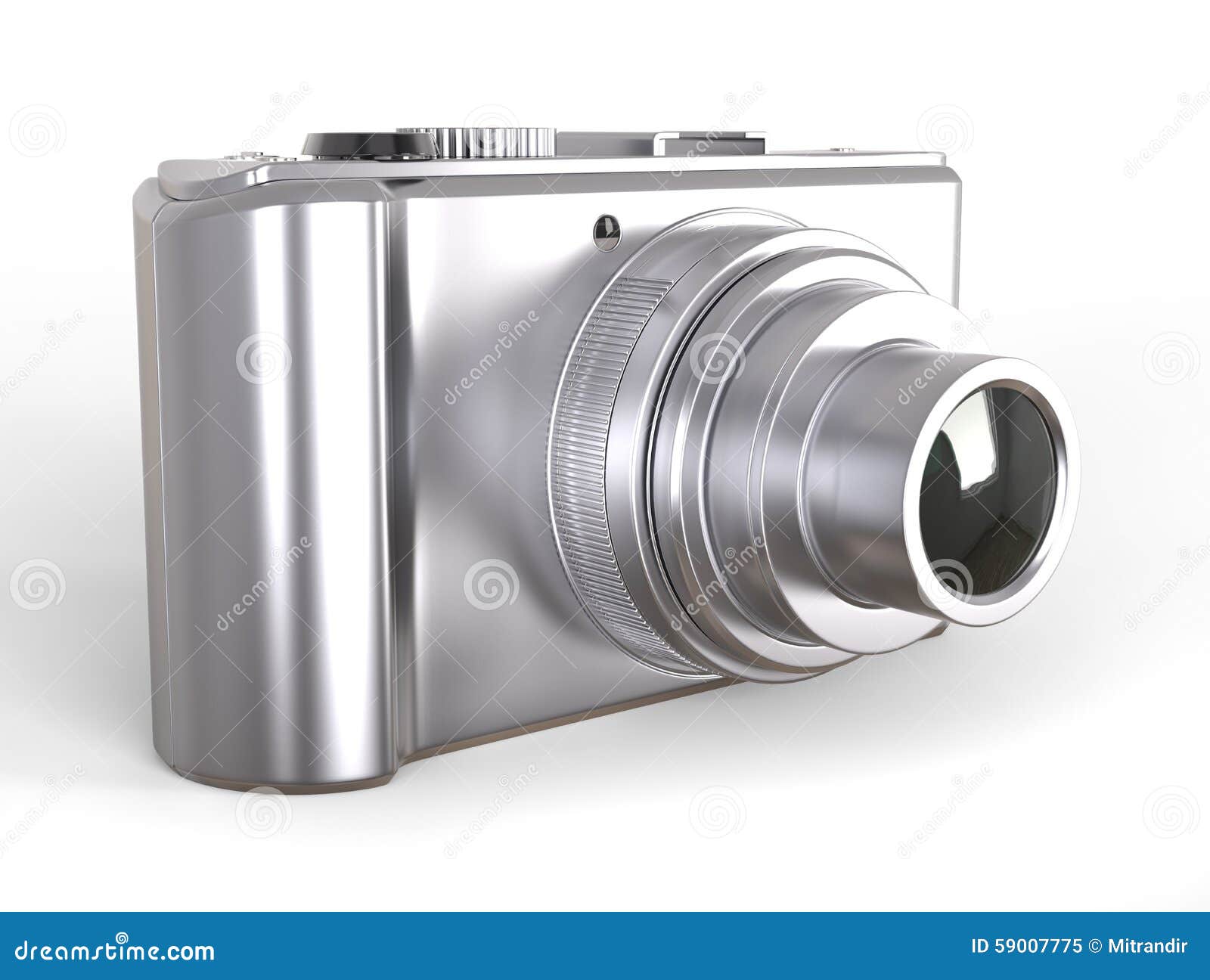 Silver Compact Digital Photo Camera Stock Image - Image of optical ...