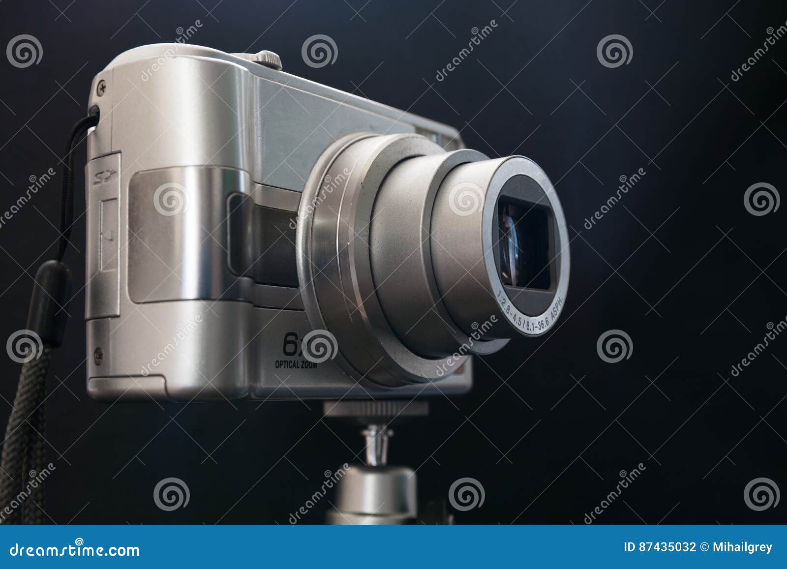 Silver Compact Digital Photo Camera. Stock Photo - Image of equipment ...