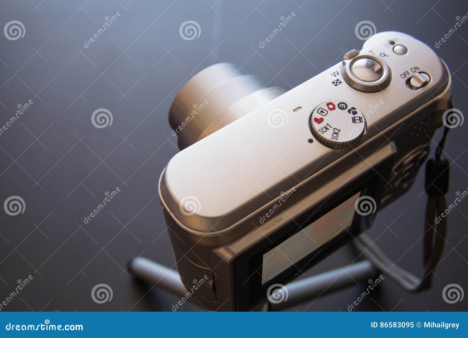 Silver Compact Digital Photo Camera. Stock Image - Image of digital ...