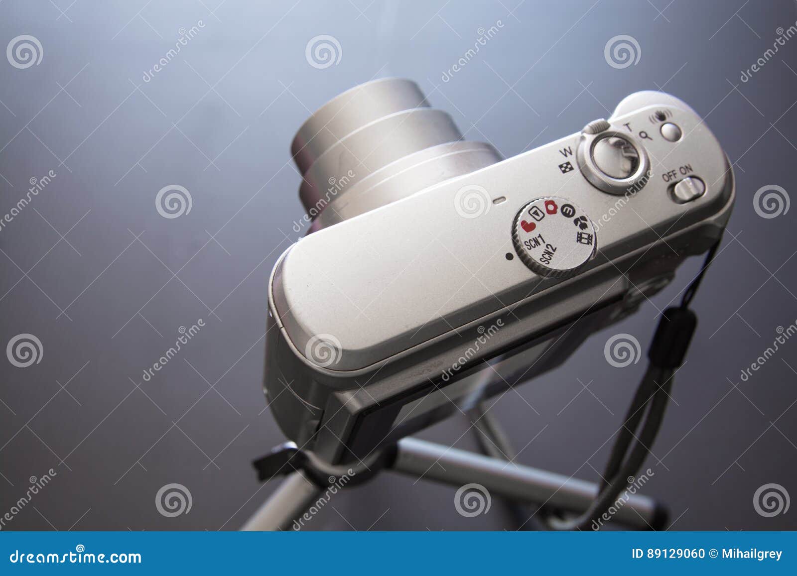 Silver Compact Digital Photo Camera. Stock Photo - Image of ...