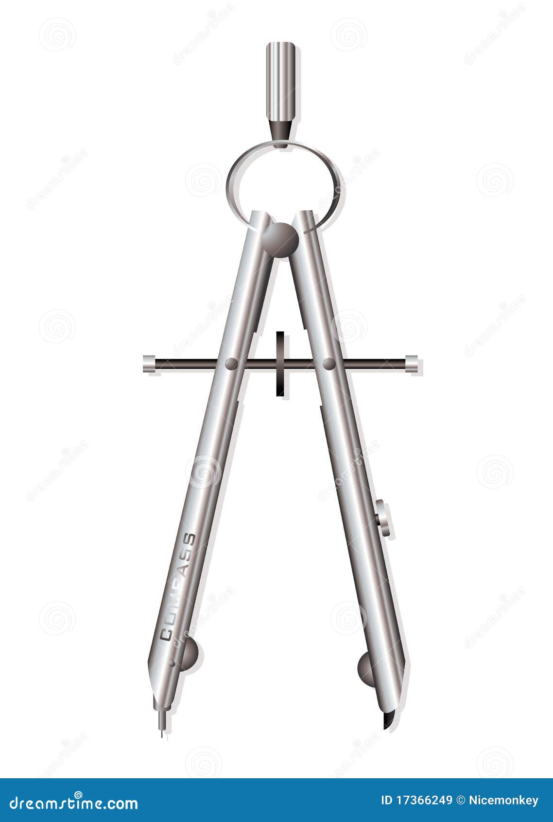 Silver compass stock vector. Illustration of drawing - 17366249