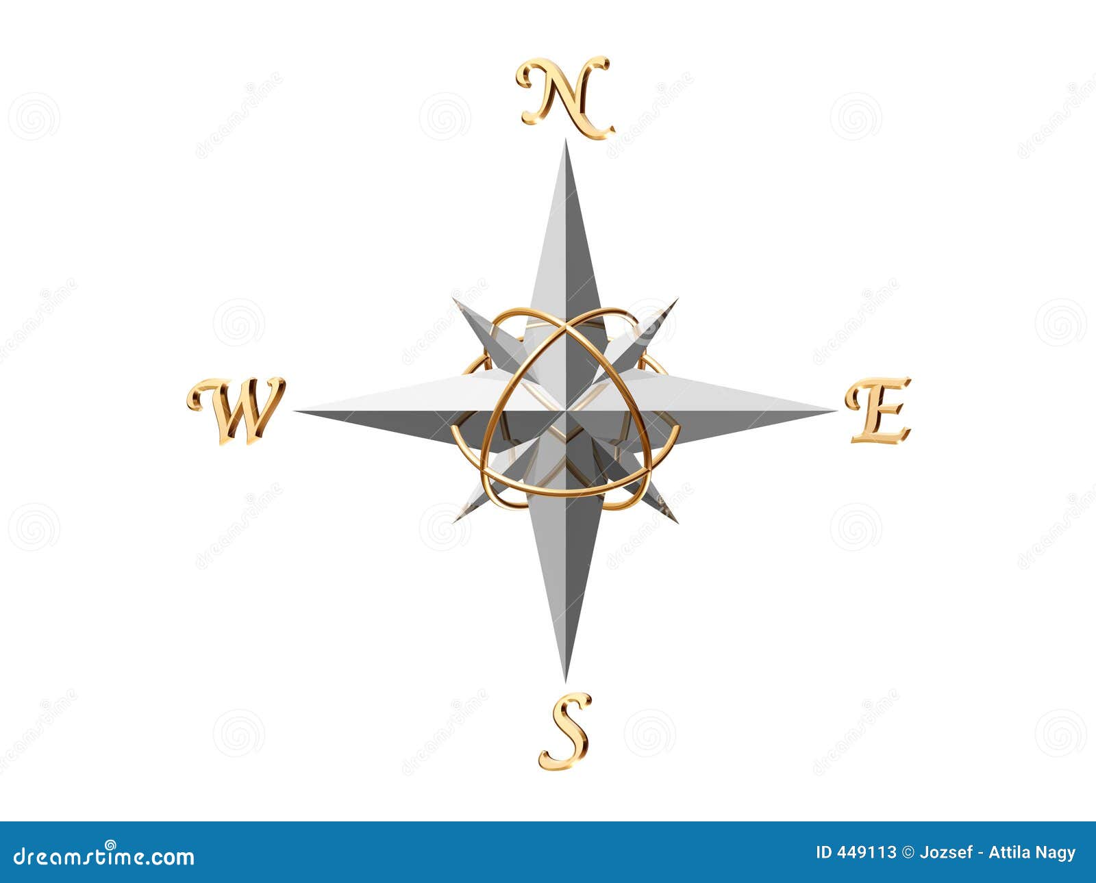 Silver Compass stock illustration. Illustration of outdoor - 449113