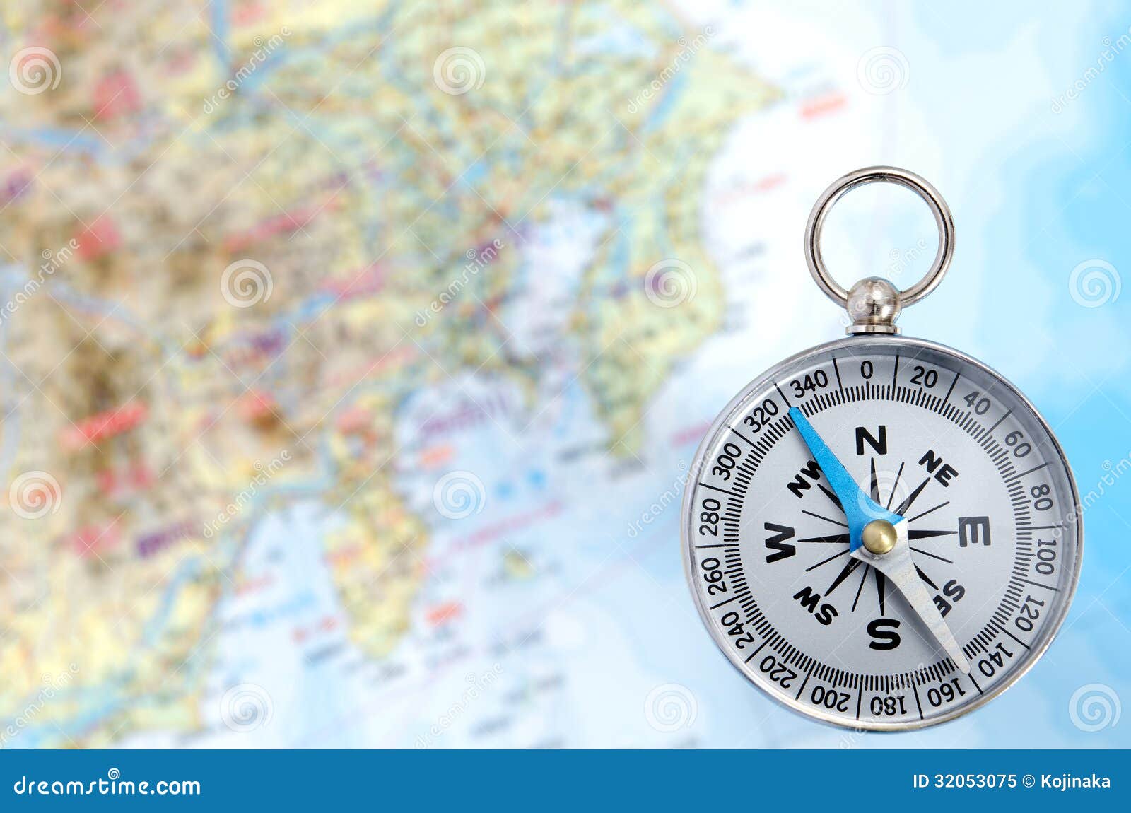 Silver Compass And Map Royalty-Free Stock Photo | CartoonDealer.com ...