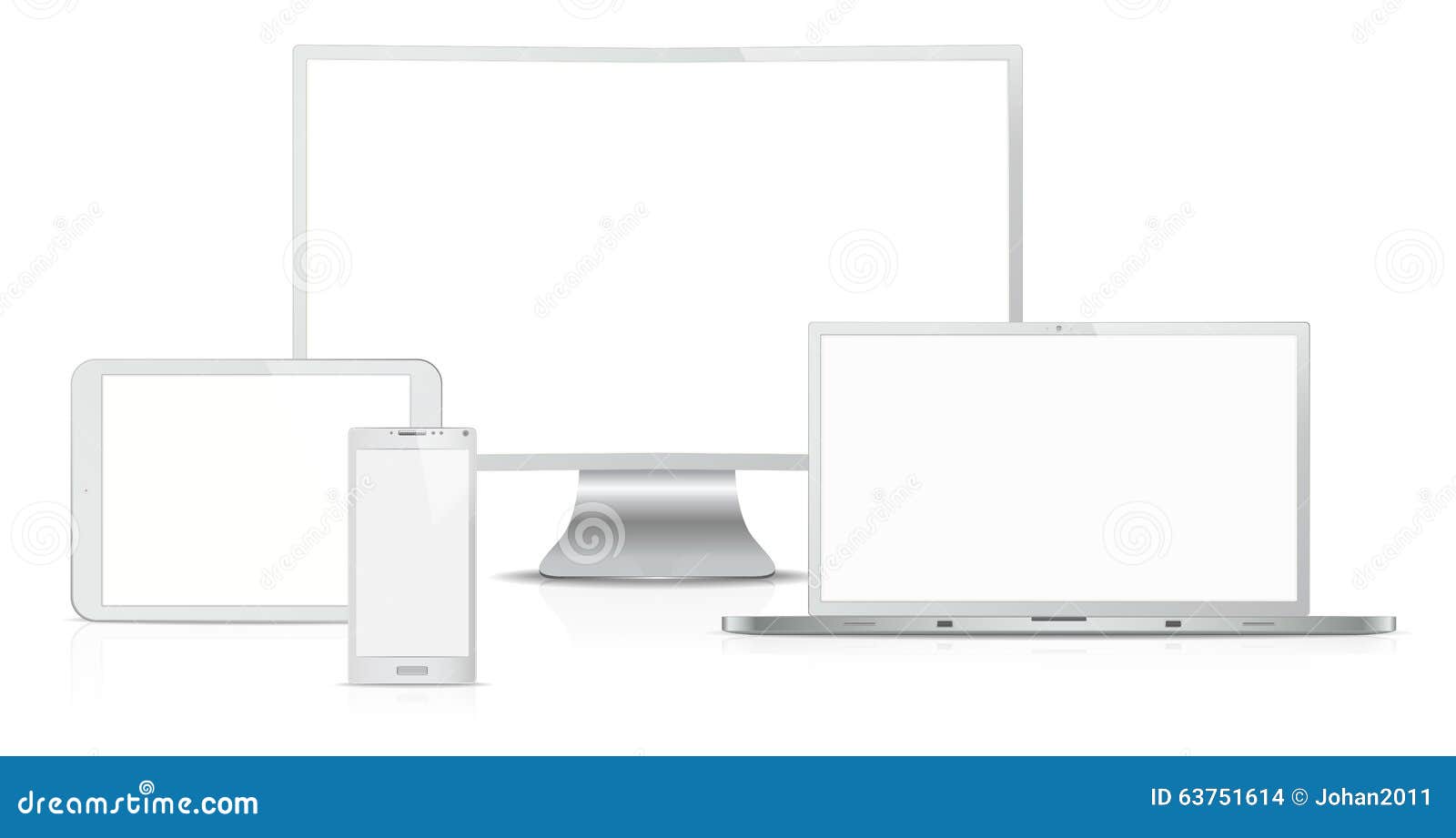 Silver computing devices stock vector. Illustration of silver - 63751614