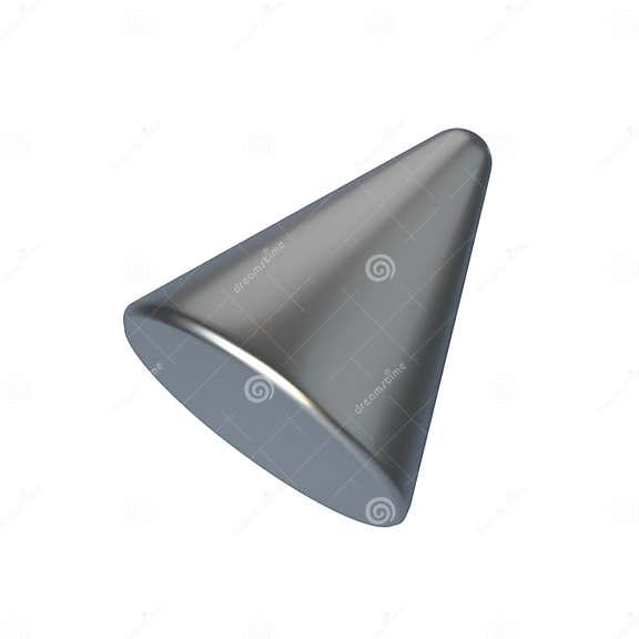 Silver Cone in 3D Style Isolated on White Background. Vector ...