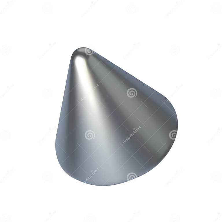 Silver Cone in 3D Style Isolated on White Background. Vector ...