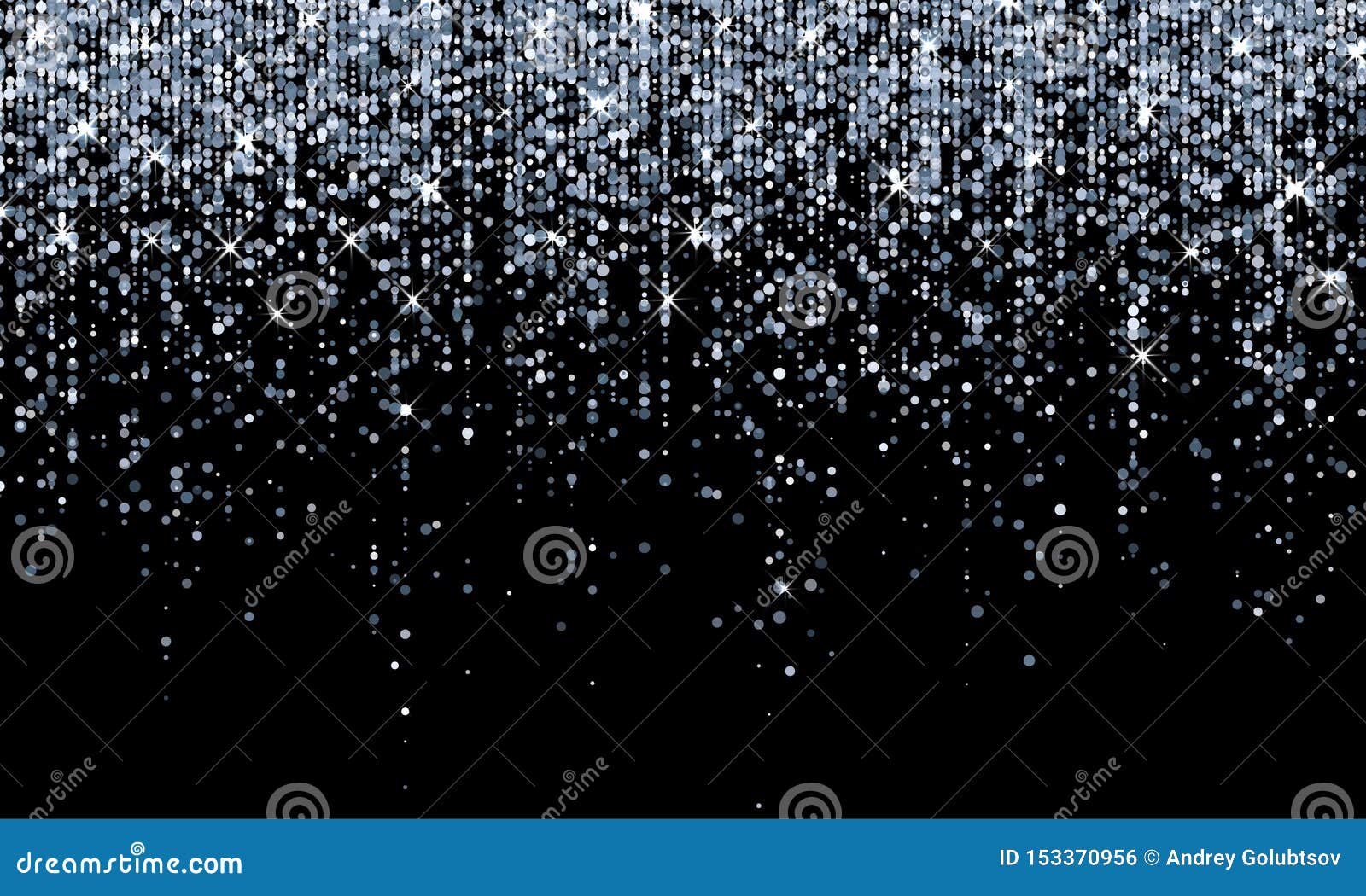 Sparkling Glitter Border, Frame. Falling Golden Dust Isolated On White ...