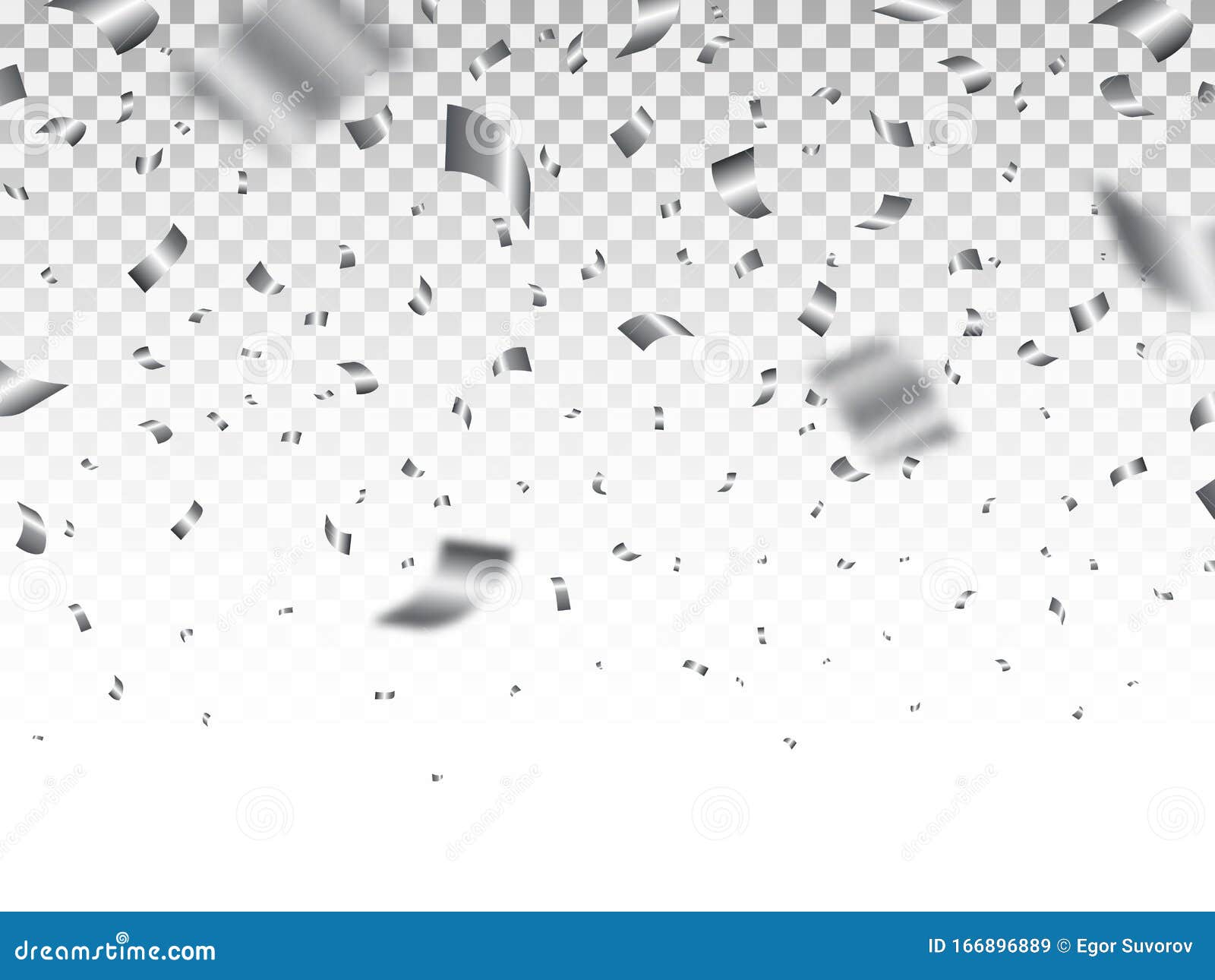 Silver Confetti Isolated on Transparent Backdrop. Luxury Bright Tinsel ...