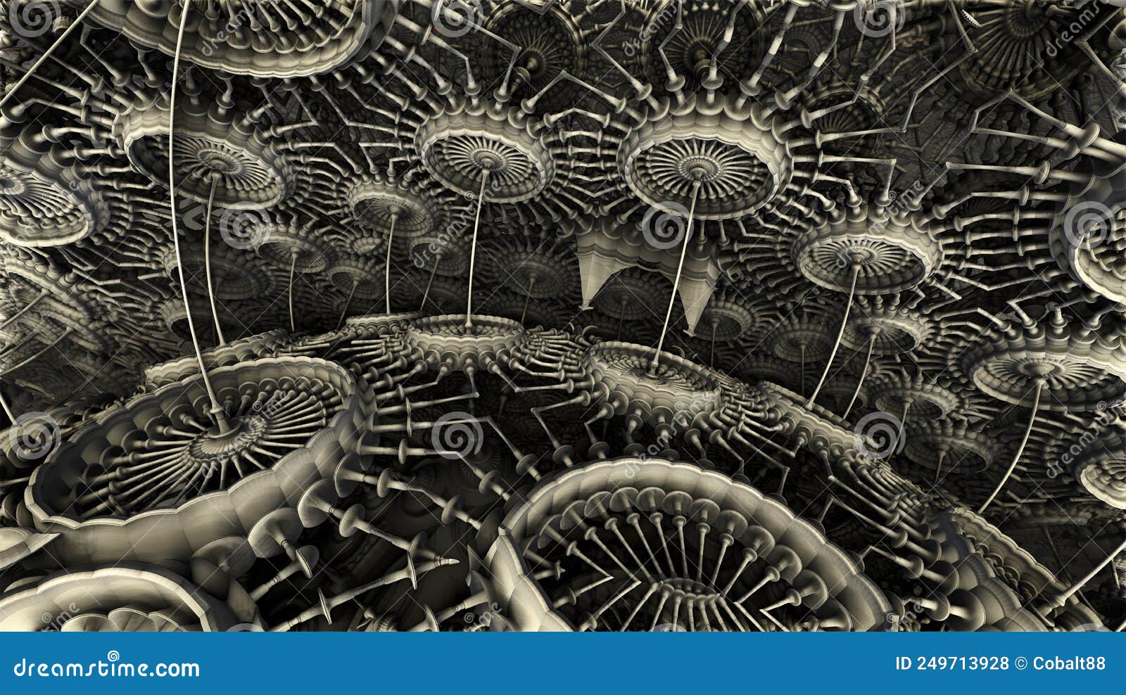 Silver Construction and Structures, Abstract Fantastic Shapes of ...