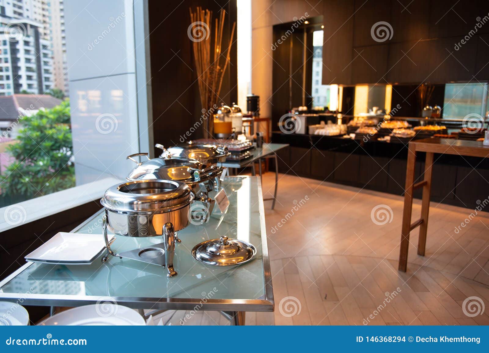 Silver Container for Food in the Buffet Stock Photo - Image of cuisine ...