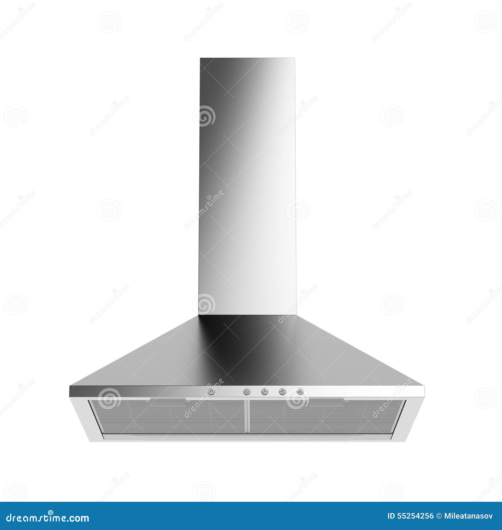 Silver cooker hood stock illustration. Illustration of range - 55254256