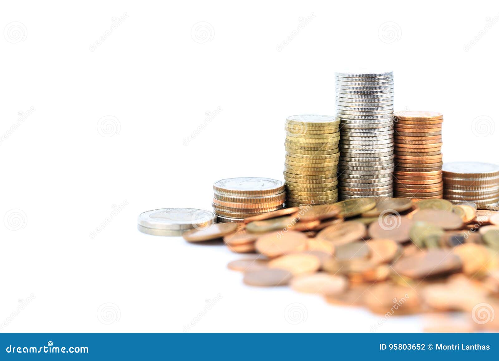 Silver and copper coins stock photo. Image of save, bank - 95803652