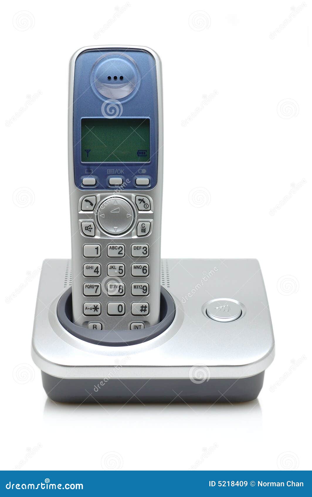 Silver cordless phone stock image. Image of digital, device - 5218409