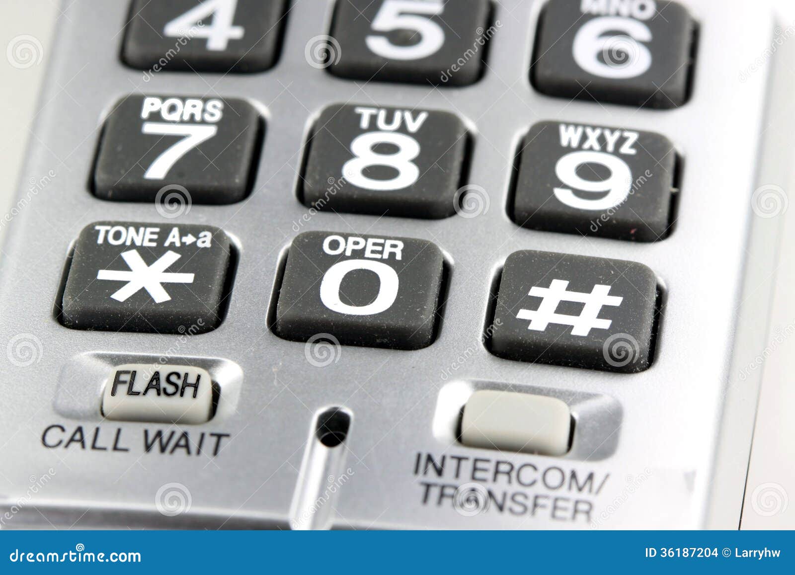 Silver Cordless Phone Keypad Closeup Stock Photo - Image of keypad ...