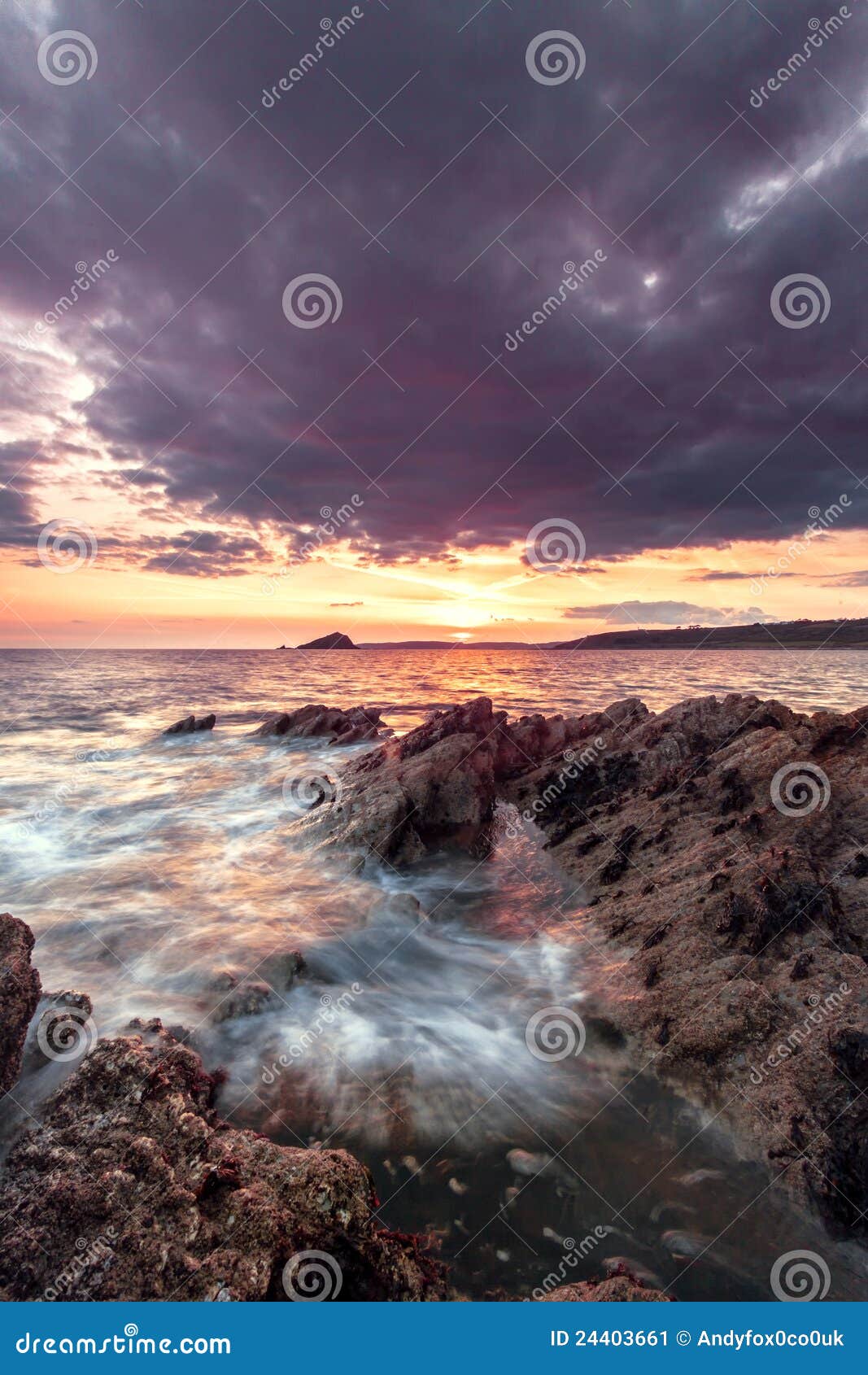 Silver Cove, Devon stock image. Image of sunrise, rock - 24403661