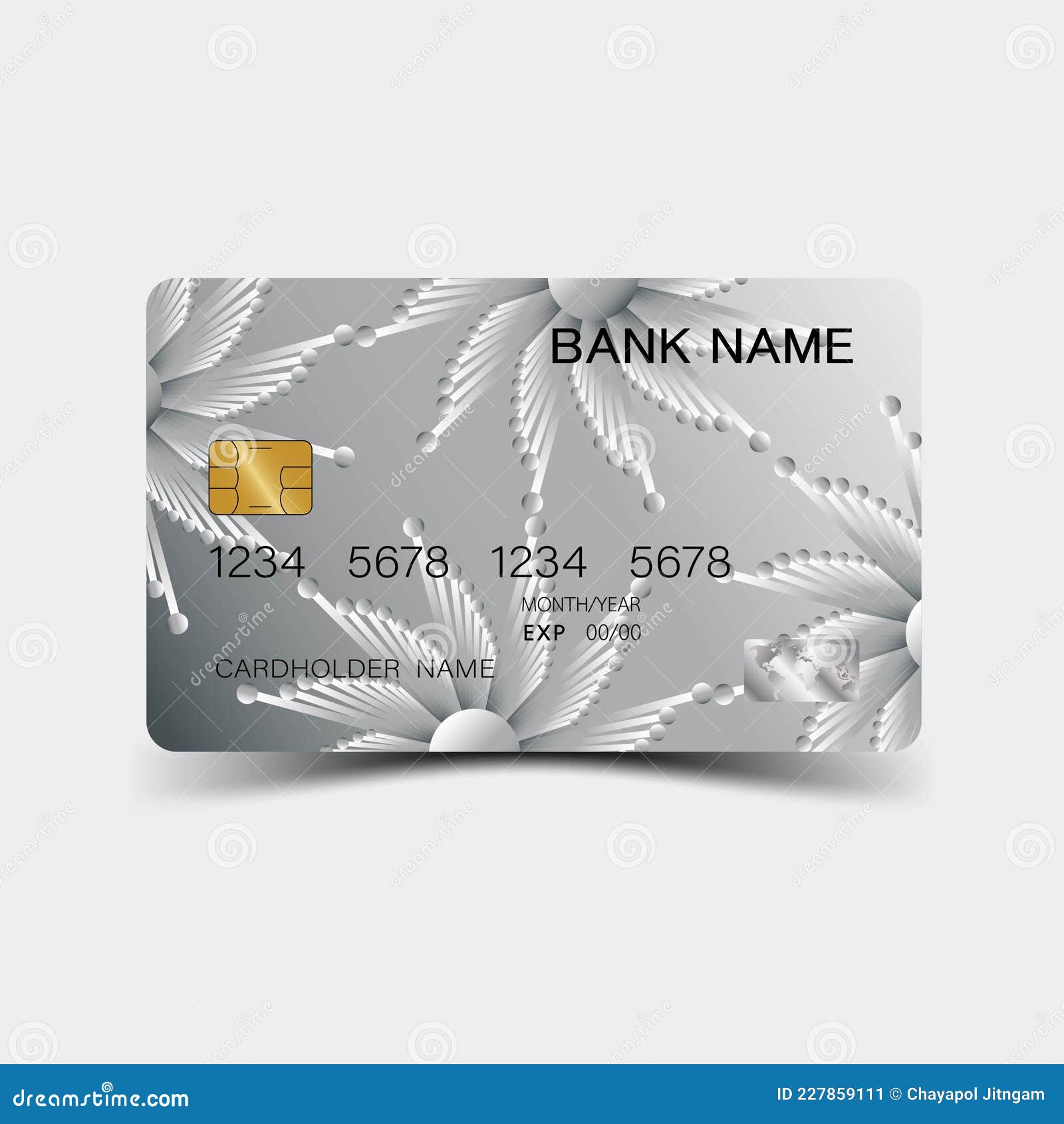 Silver Credit Card Design. and Inspiration from Abstract Stock Vector ...