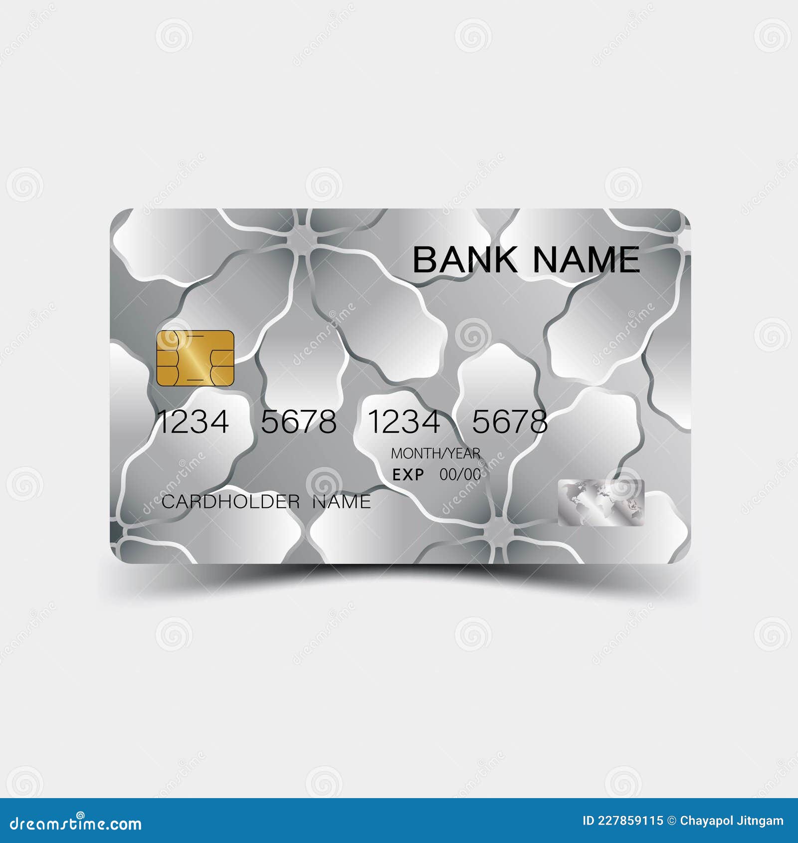 Silver Credit Card Design. and Inspiration from Abstract Stock Vector ...