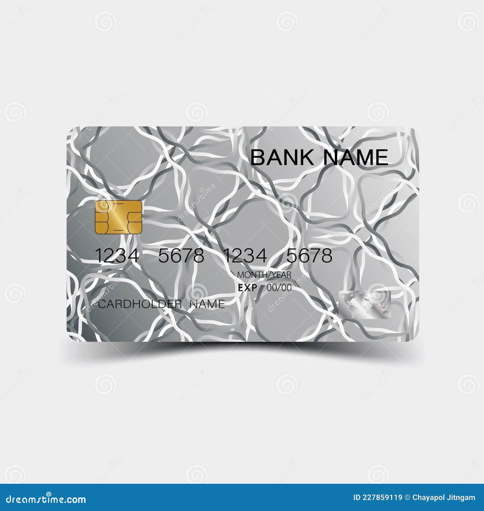 Silver Credit Card Design. and Inspiration from Abstract Stock Vector ...