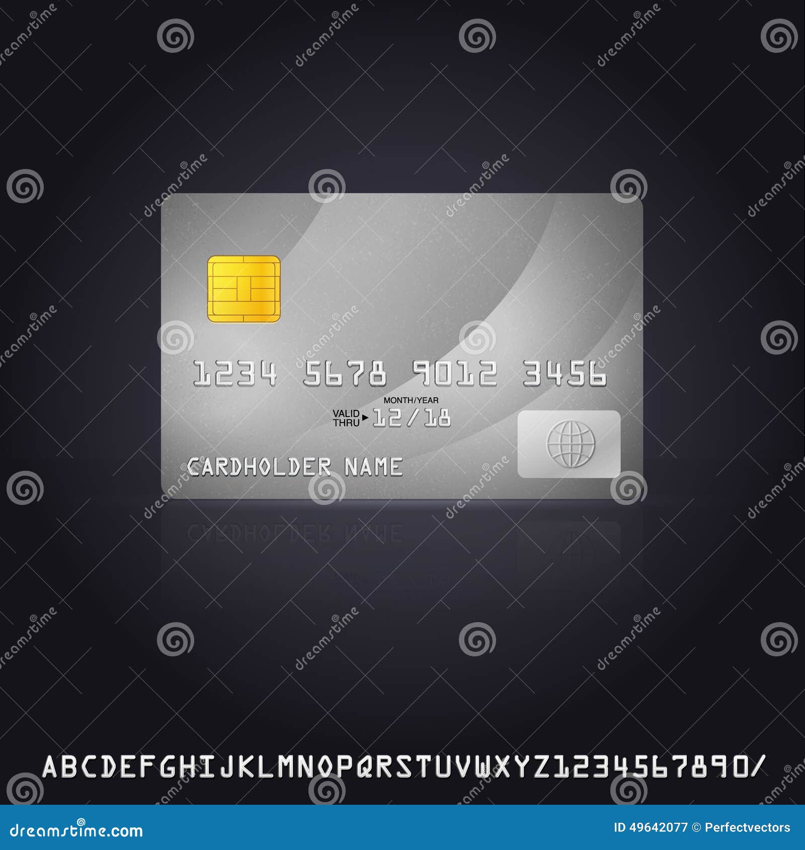 Silver Credit Card Icon stock vector. Illustration of gold - 49642077