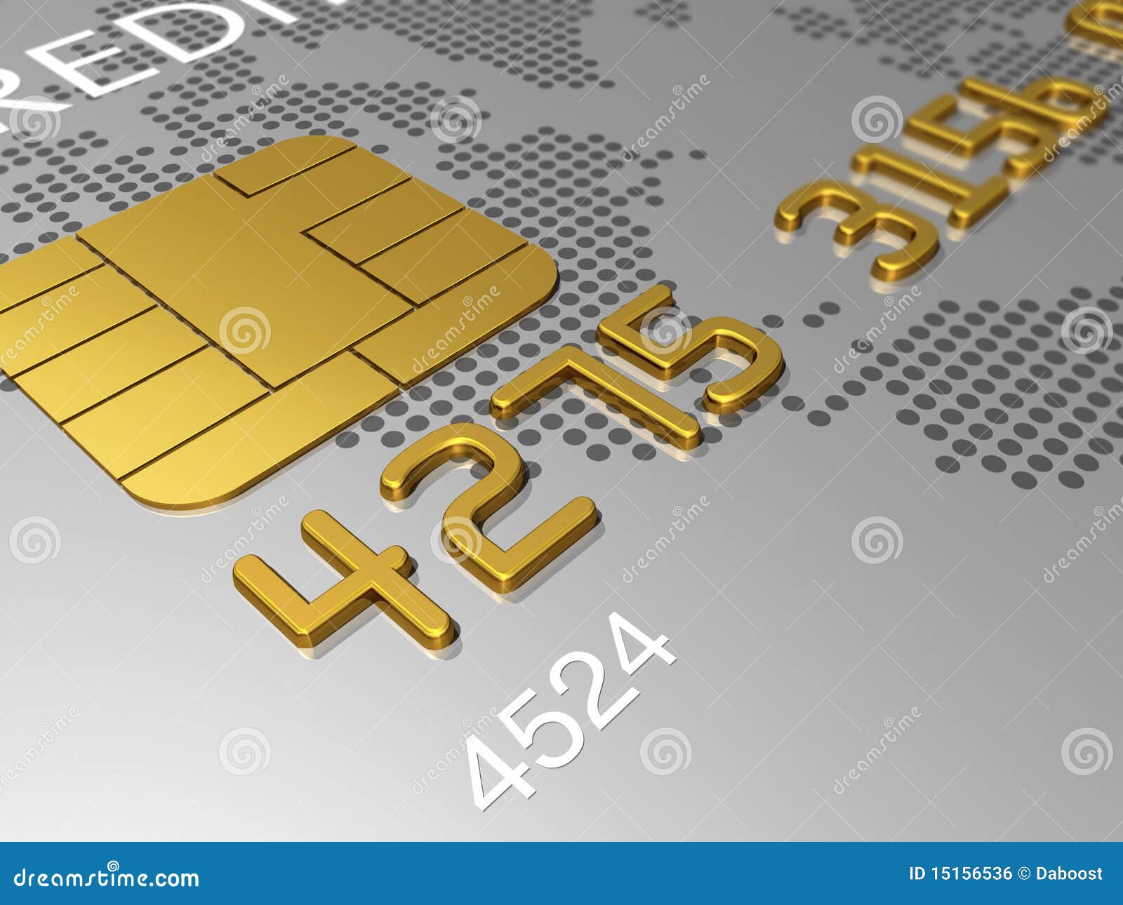 Silver Credit Card, Macro 3D Render Stock Illustration - Illustration ...