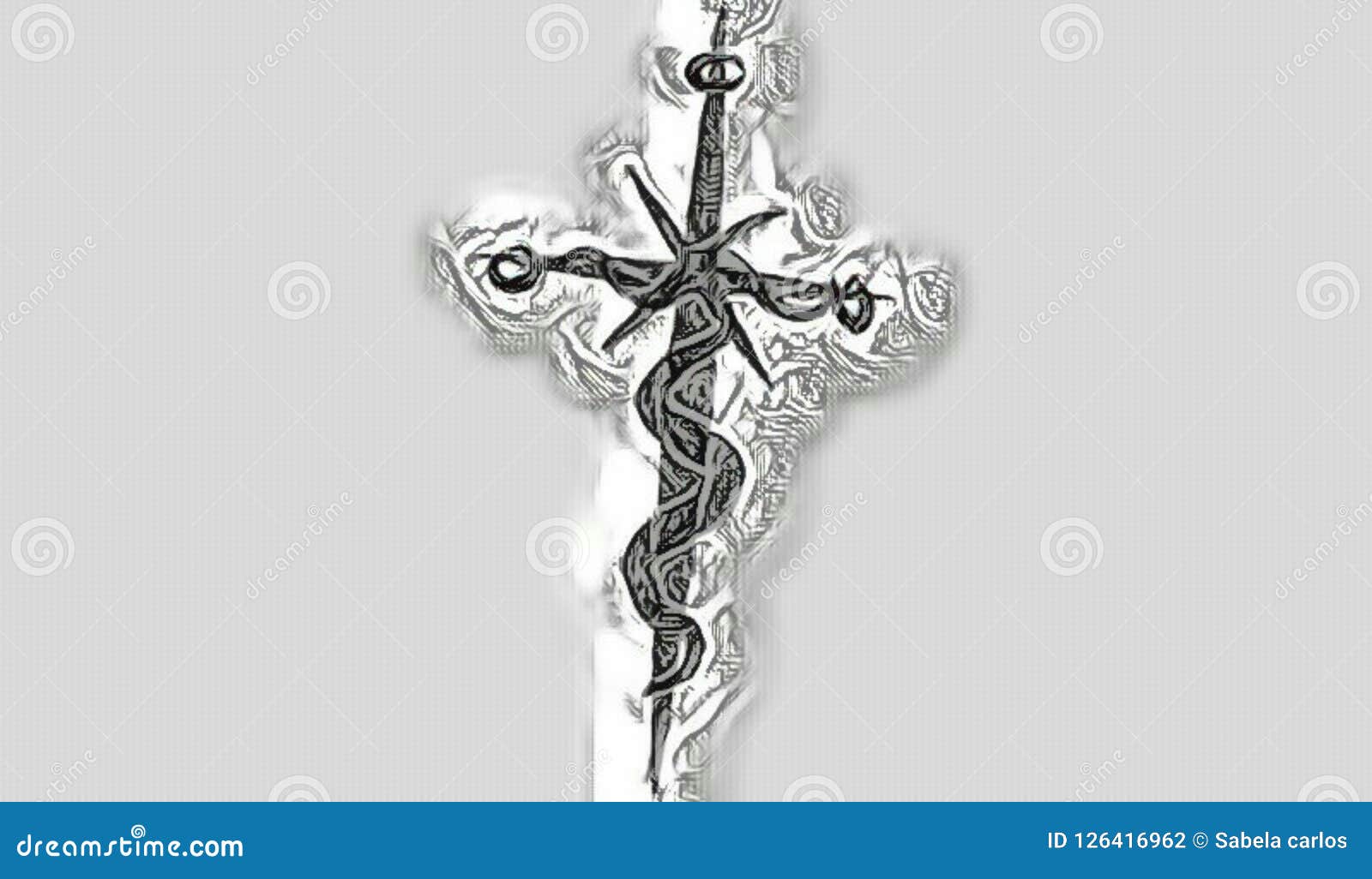 Silver cross abstract stock illustration. Illustration of work - 126416962