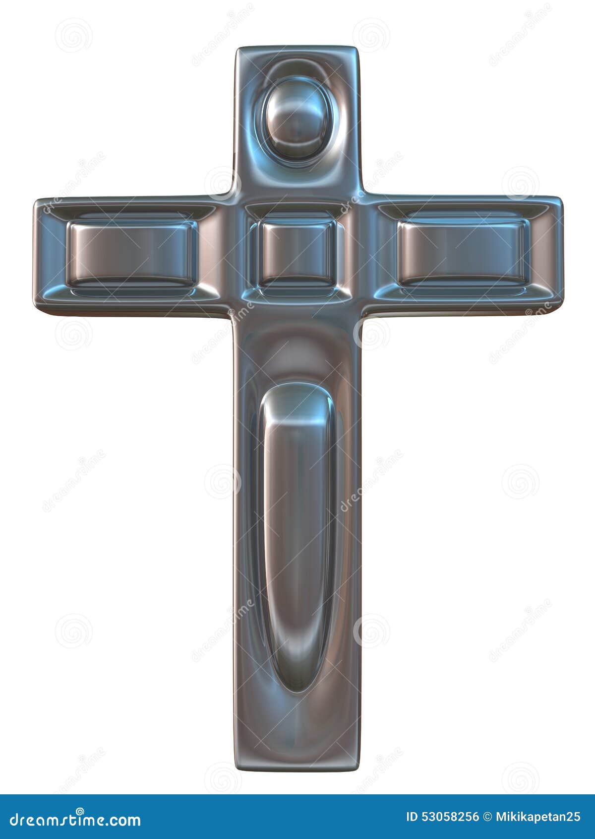 Silver Cross stock photo. Image of cutout, closeup, chrome - 53058256