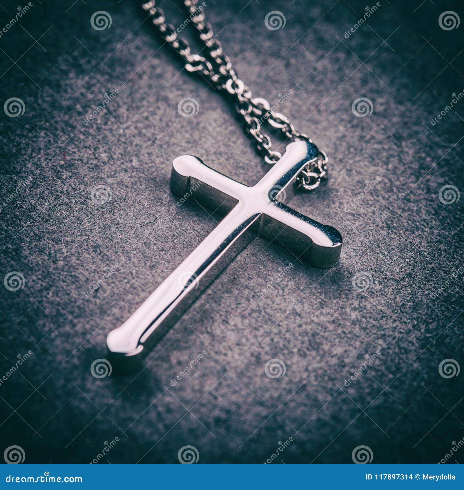 Silver Cross on a Gray Background Stock Photo - Image of christian ...