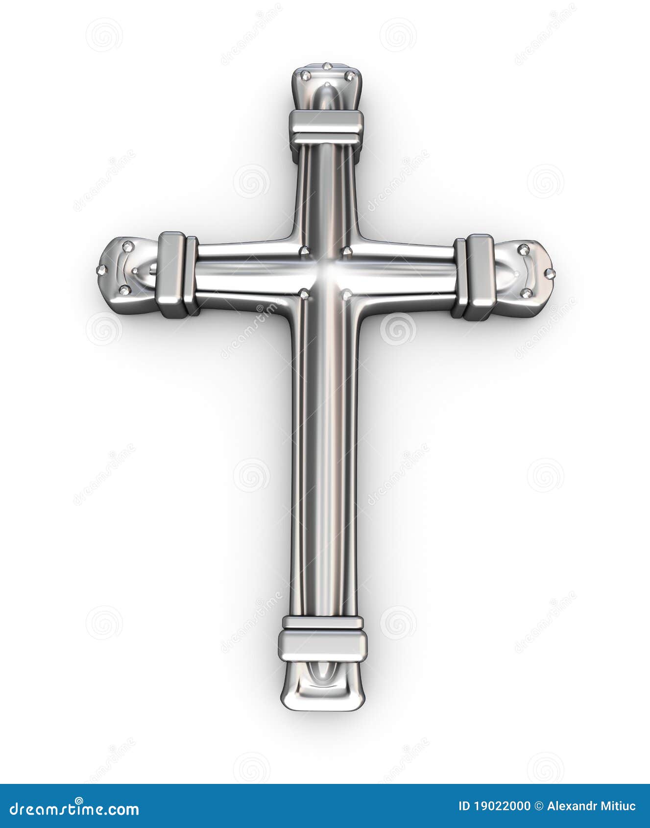 Silver cross over white stock illustration. Illustration of faith ...