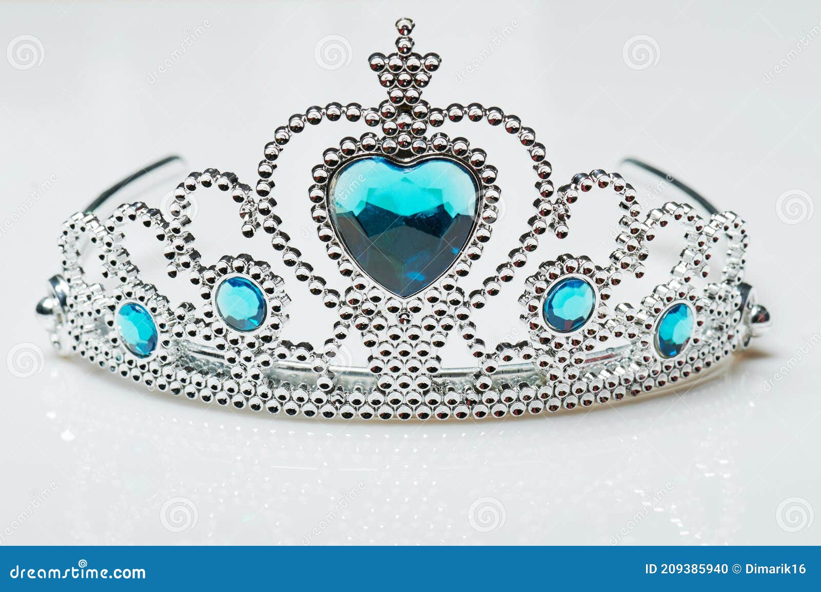 Silver Crown with Blue Gems Stock Photo - Image of luxury, beautiful ...