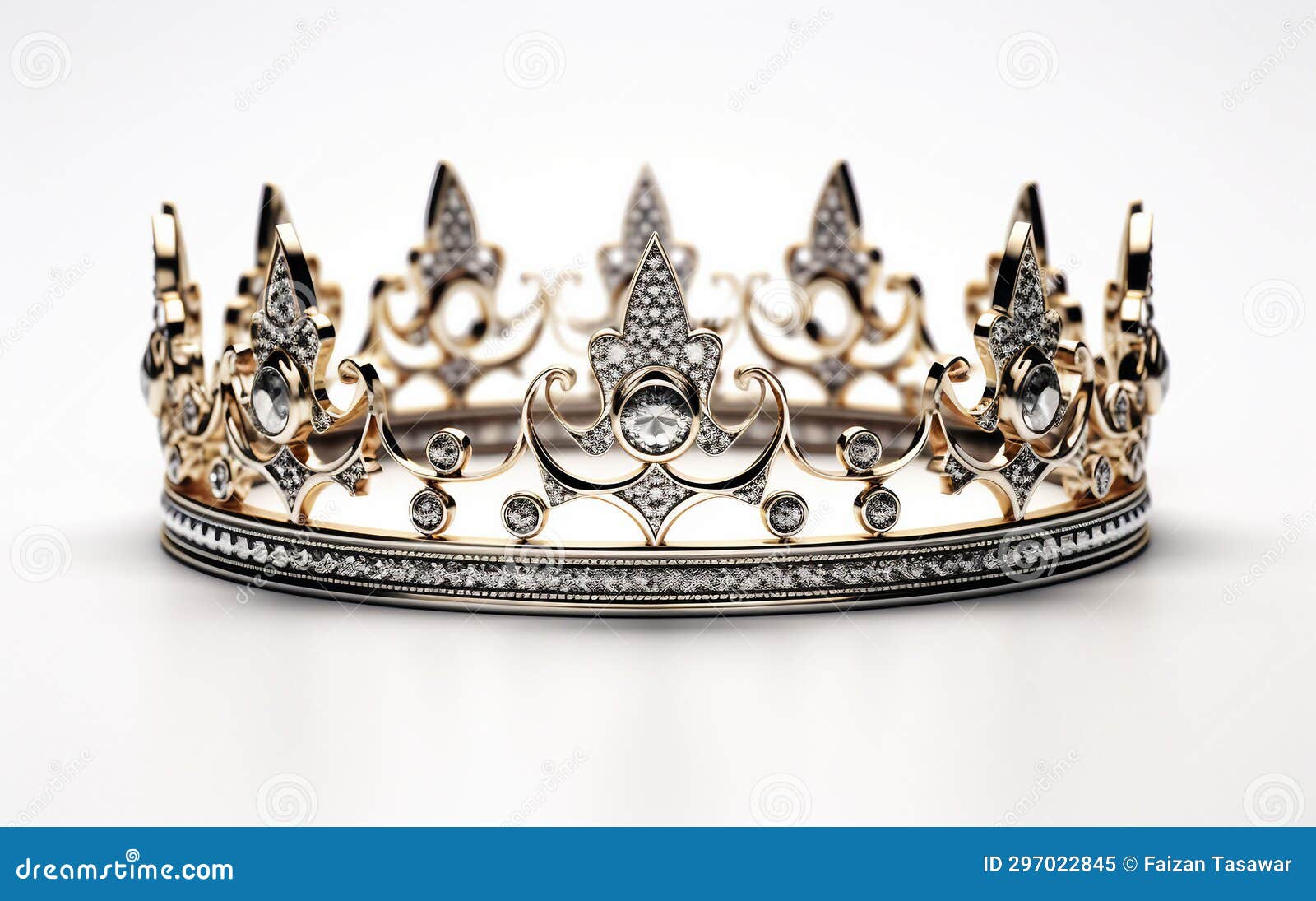 Silver Crown on Clear Background -Generative Ai Stock Image - Image of ...