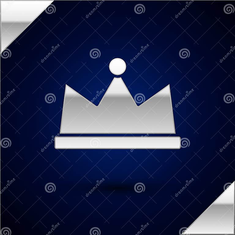 Silver Crown Icon Isolated on Dark Blue Background. Vector Stock Vector ...