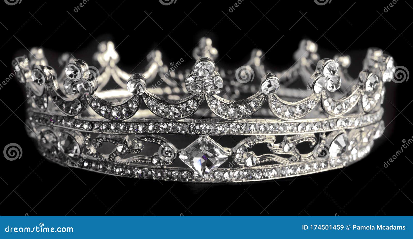 A Silver Crown Isolated on a Black Background Stock Image - Image of ...