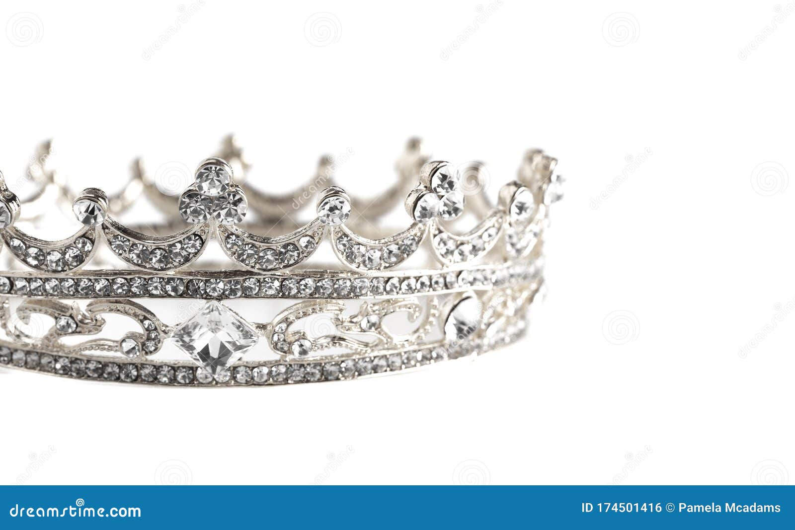 A Silver Crown Isolated on a White Background Stock Photo - Image of ...