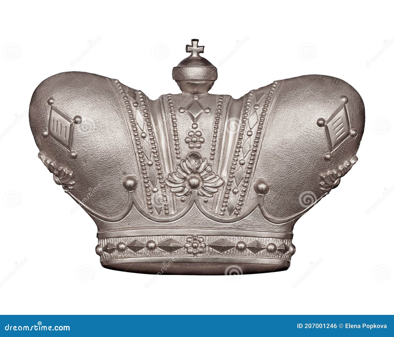 Silver Crown Isolated on White Background. Design Element with Clipping ...
