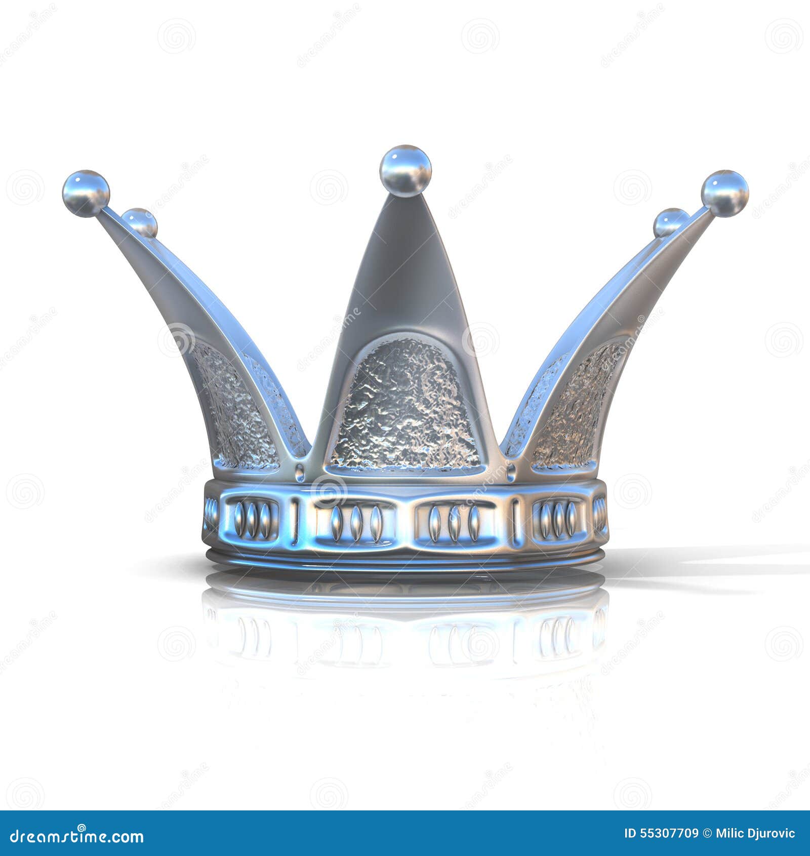 Silver Crown Isolated on a White Background Stock Illustration ...