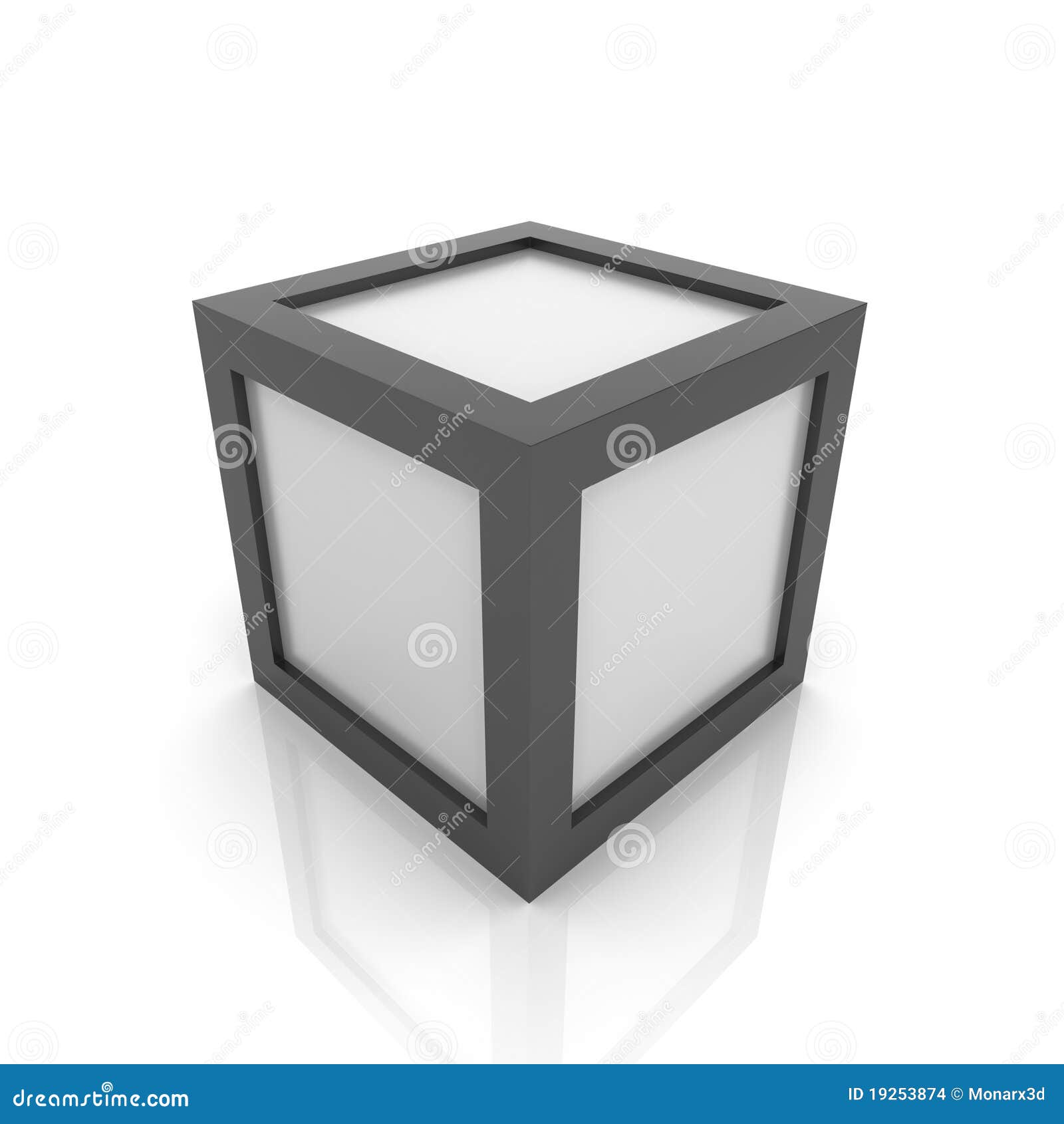 Silver cube with borders stock illustration. Illustration of shell ...