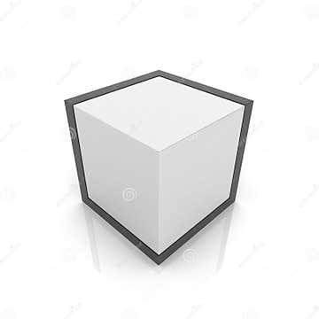 Silver cube with borders stock illustration. Illustration of design ...