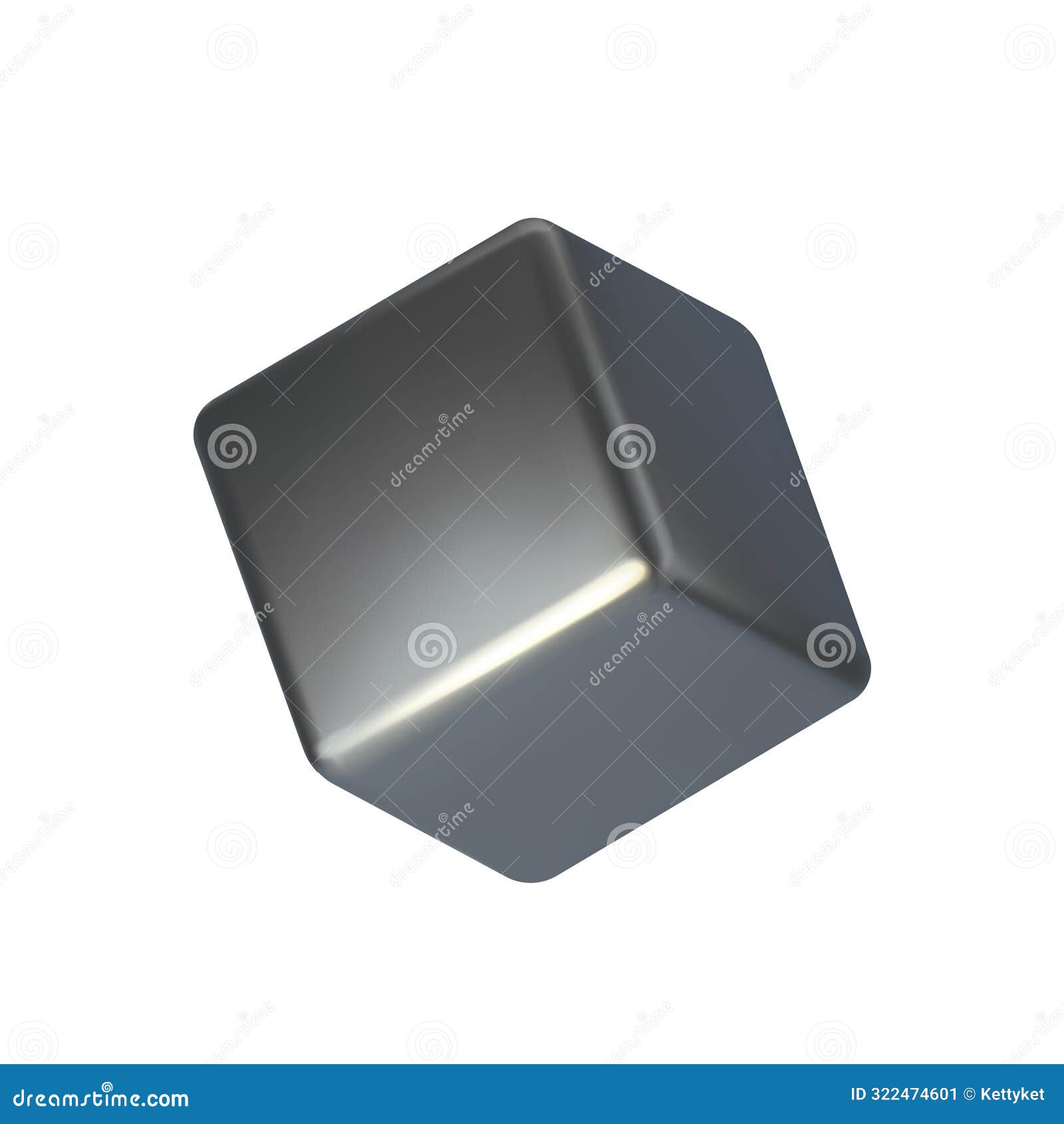 Silver Cube in 3D Style Isolated on White Background. Vector ...
