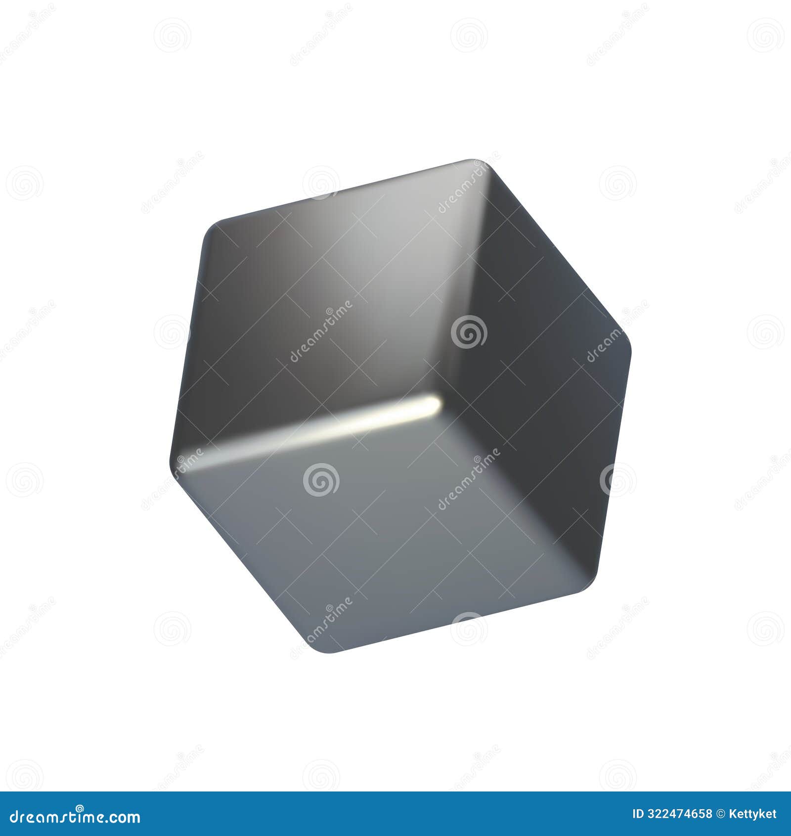 Silver Cube in 3D Style Isolated on White Background. Vector ...