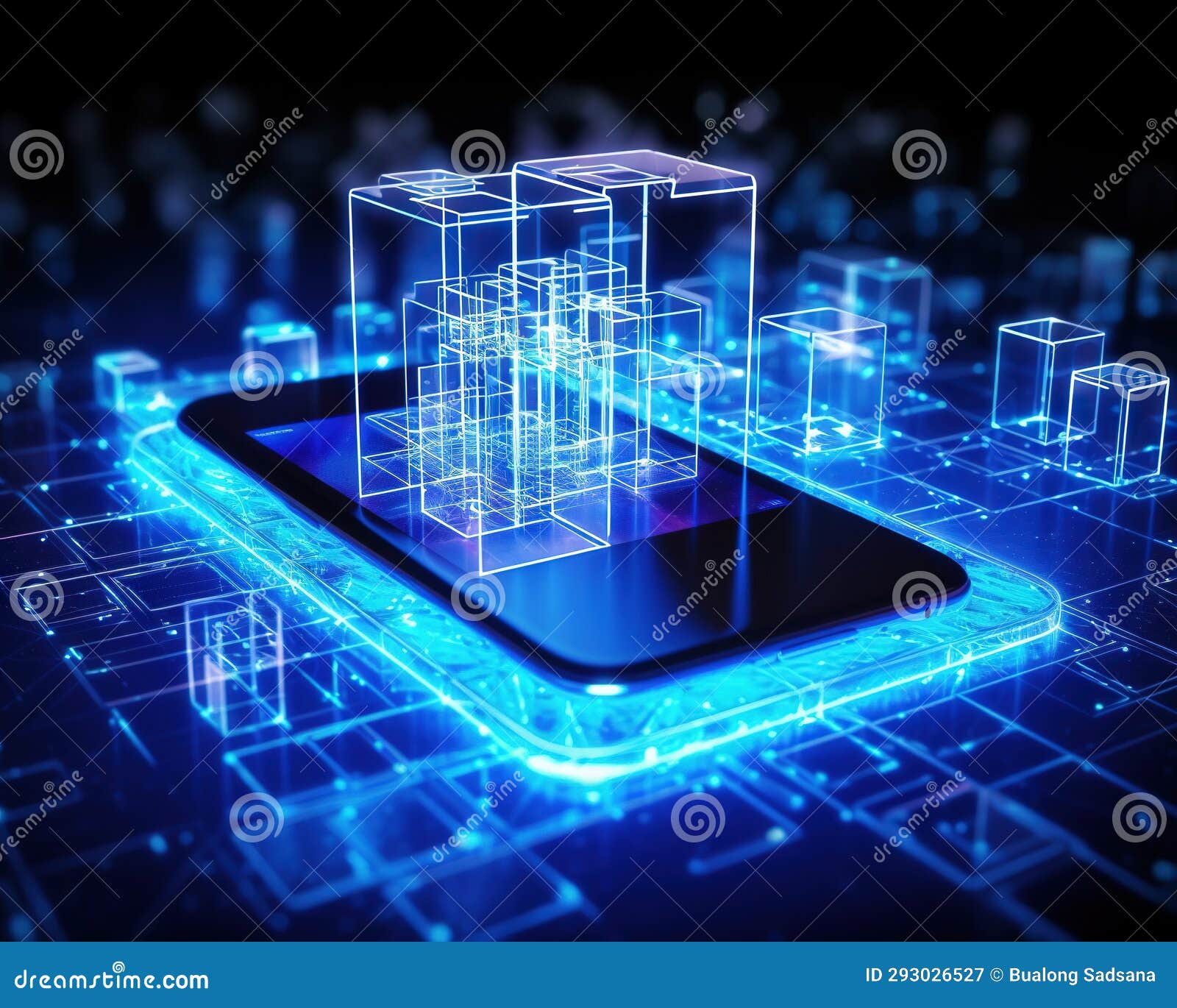 Cube Matrix Of Connected Spheres Royalty-Free Stock Image ...