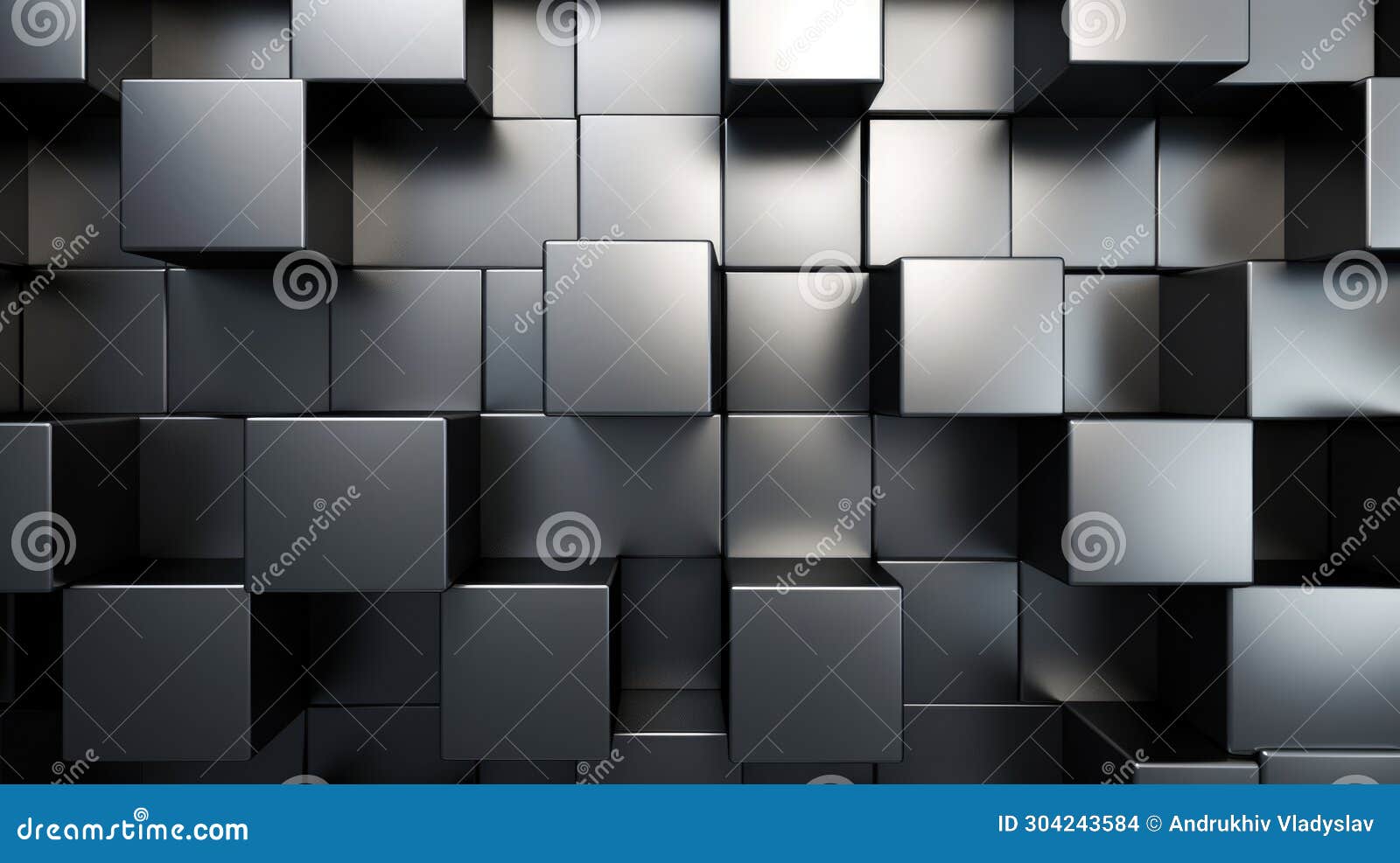 Silver Cubes Wall Background, Abstract Illustration Stock Illustration ...